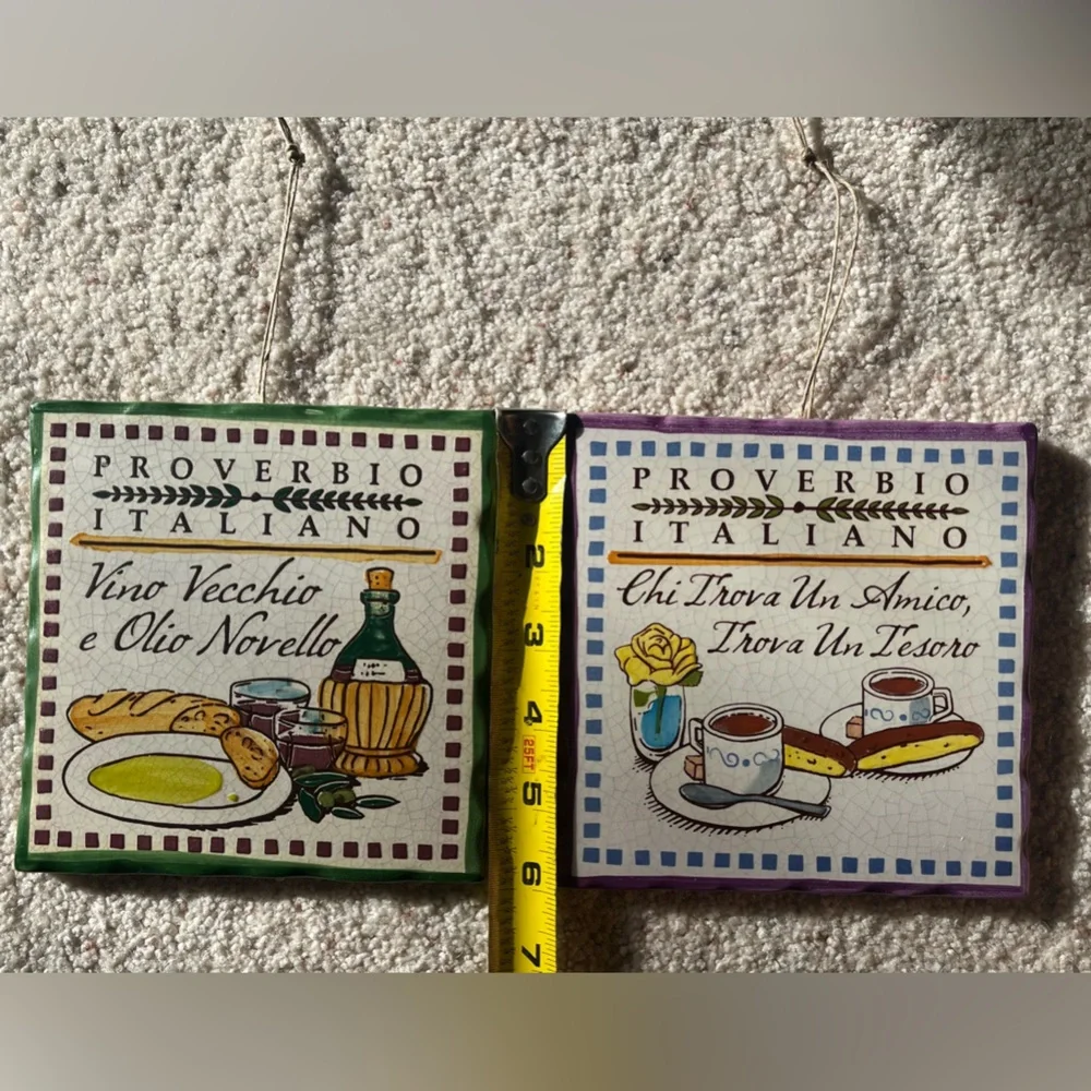 Kitchen | The Cortopassi Family Italian Wall Tile Trivet Decor Set Of ...